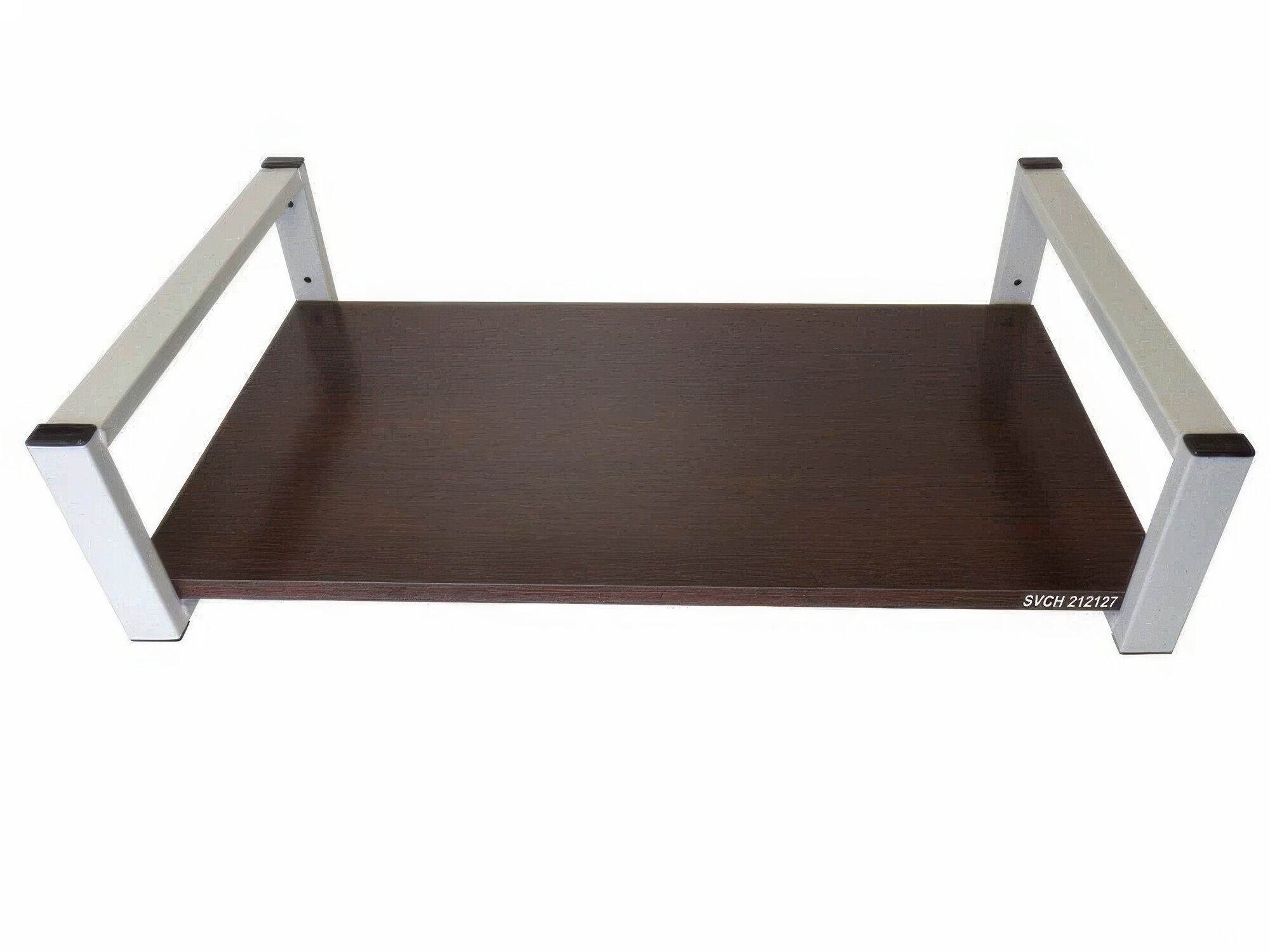 Полка для микроволновки GARROSS "SIBERIA 212127", одна полка 30х60 см, высота 15 см, каркас серый, цвет полок венге