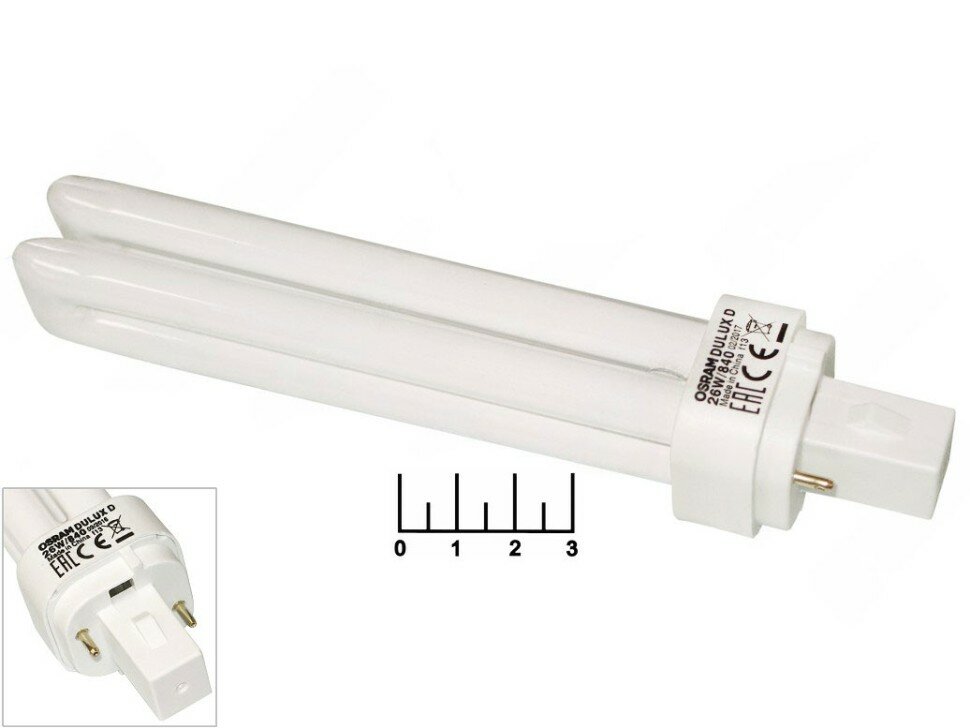 Лампа люминесцентная 26W G24D-3 840 4000K белый Osram 2 контакта