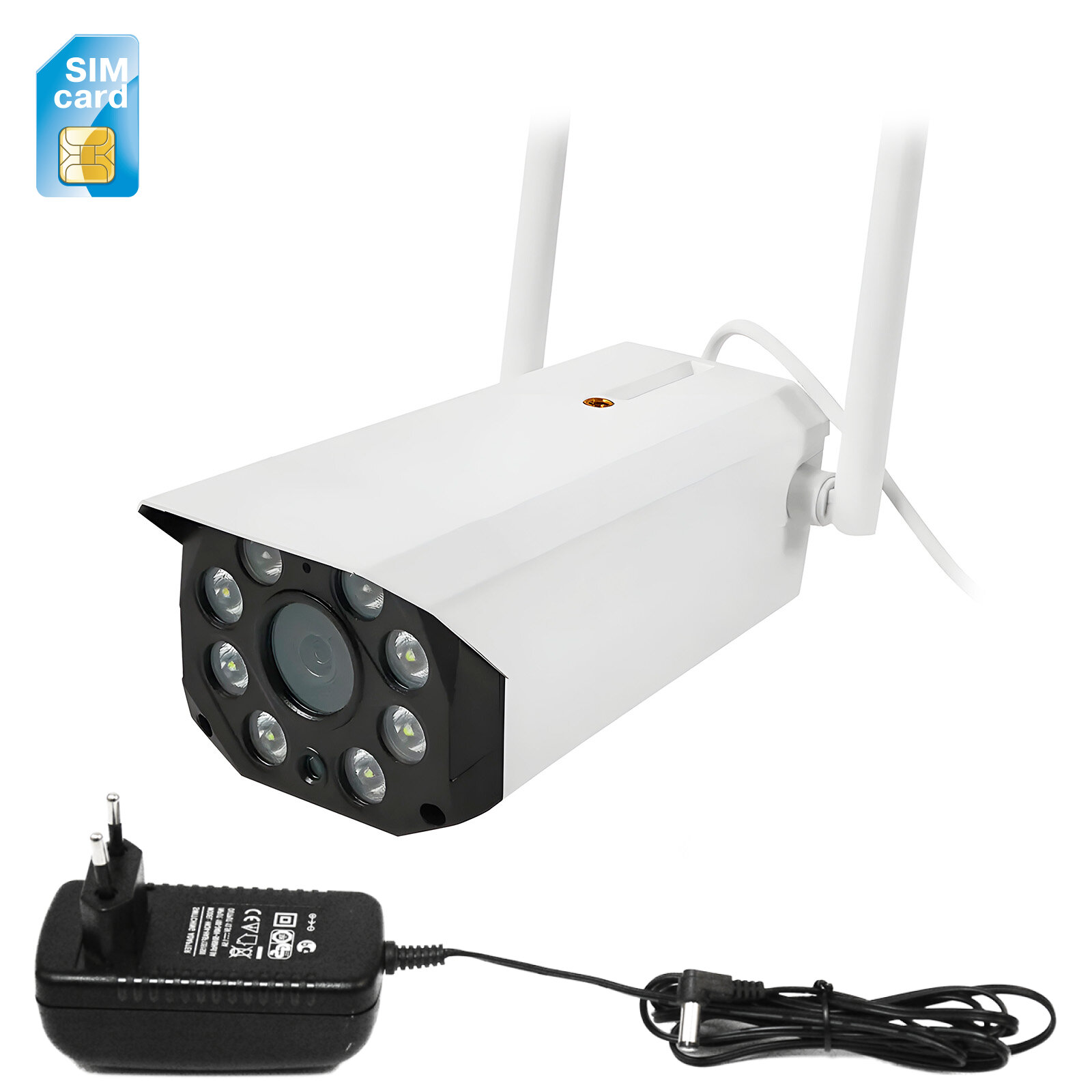 Охранная беспроводная уличная 4G-LTE 3MP IP-камера наблюдения HD-com K-550 (3MP-4G) (C71925EB), с записью на SD карту по датчику, функция обнаружени