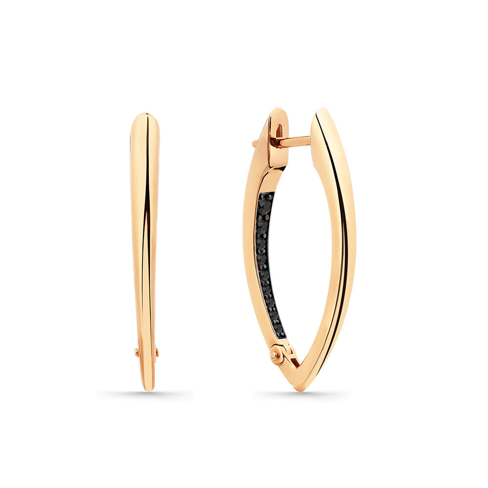 Серьги, красное золото, 585 проба, фианит