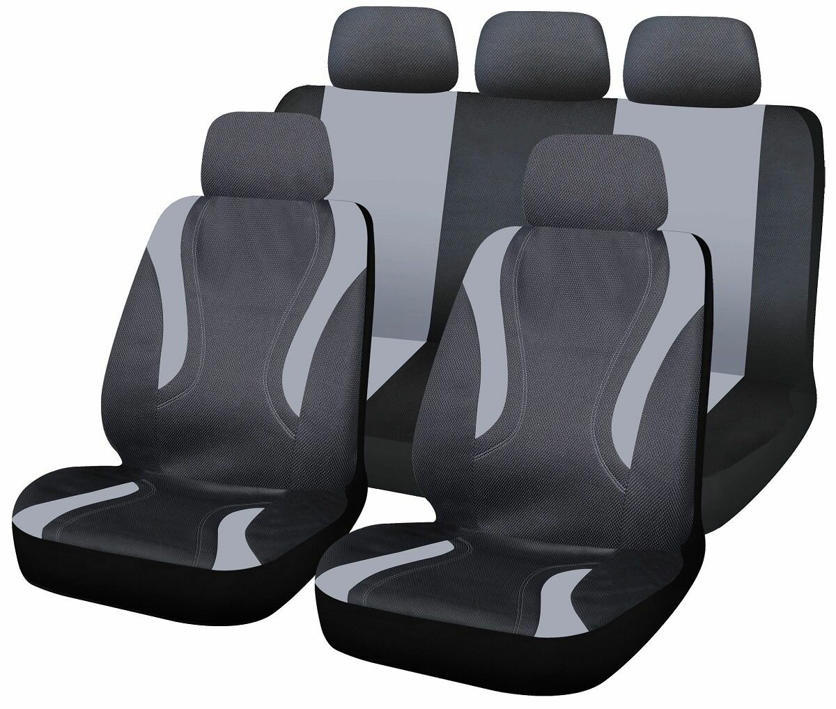 Универсальные чехлы на сиденья Adamauto SLEEK, черно-серые
