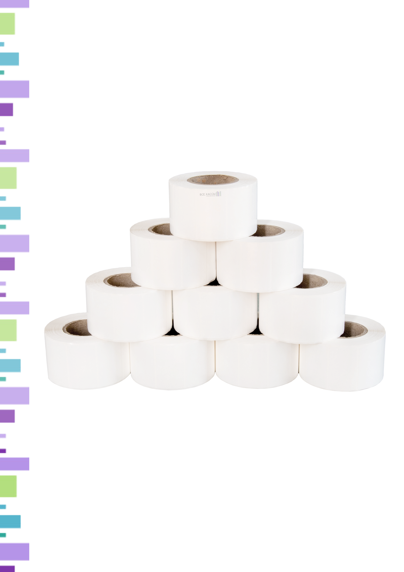 Термотрансферная этикетка полипропилен 43х25, 10 роликов(1000 шт в ролике) втулка 40 мм упаковка