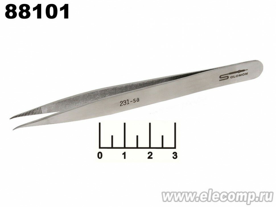 Пинцет 120мм прямой острый Solomon 231-SA (4008)