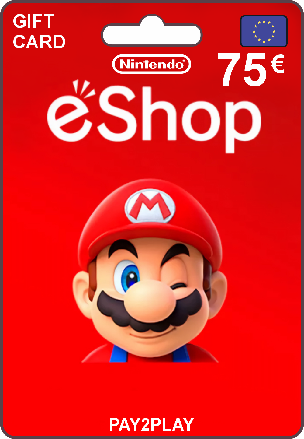 Пополнение Nintendo EShop 75 EUR / Европа / Код активации, Подарочная карта / Nintendo Gift Card Europe