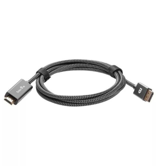 Кабель DisplayPort M-> HDMI M 4K@60Hz 1.8m Telecom, оплетка