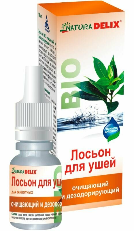 Бионикс Лосьон Natura Delix BIO очищающий и дезинфицирующий для ушей животных 10мл