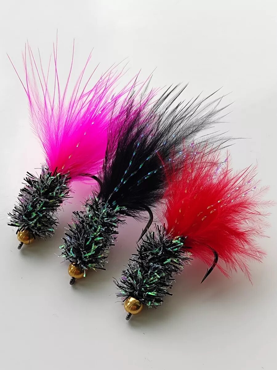 Стример-мушка для рыбалки на рыбу лососёвых пород- 3 шт.