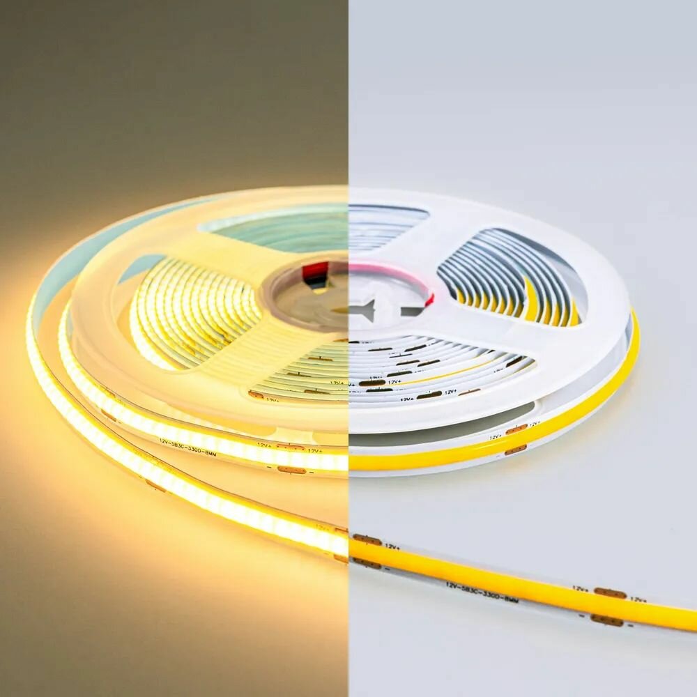 Eleganz Светодиодная лента Standard COB 10Вт, 12В, 252 диода, 100Лм/Вт, Тёплая 3000К(ширина 8мм)