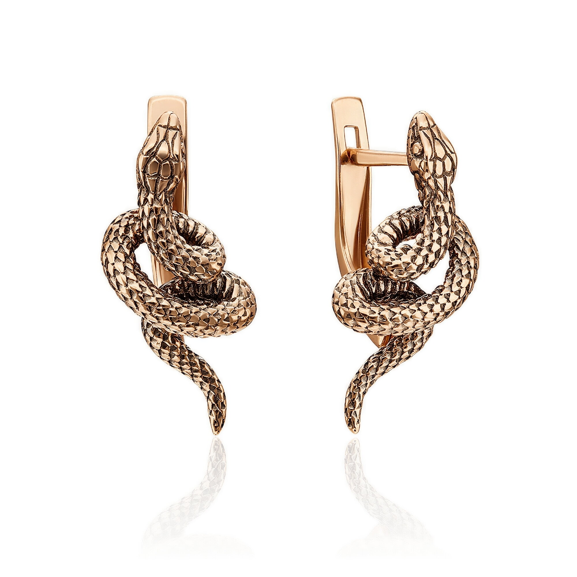 Серьги, красное золото, 585 проба