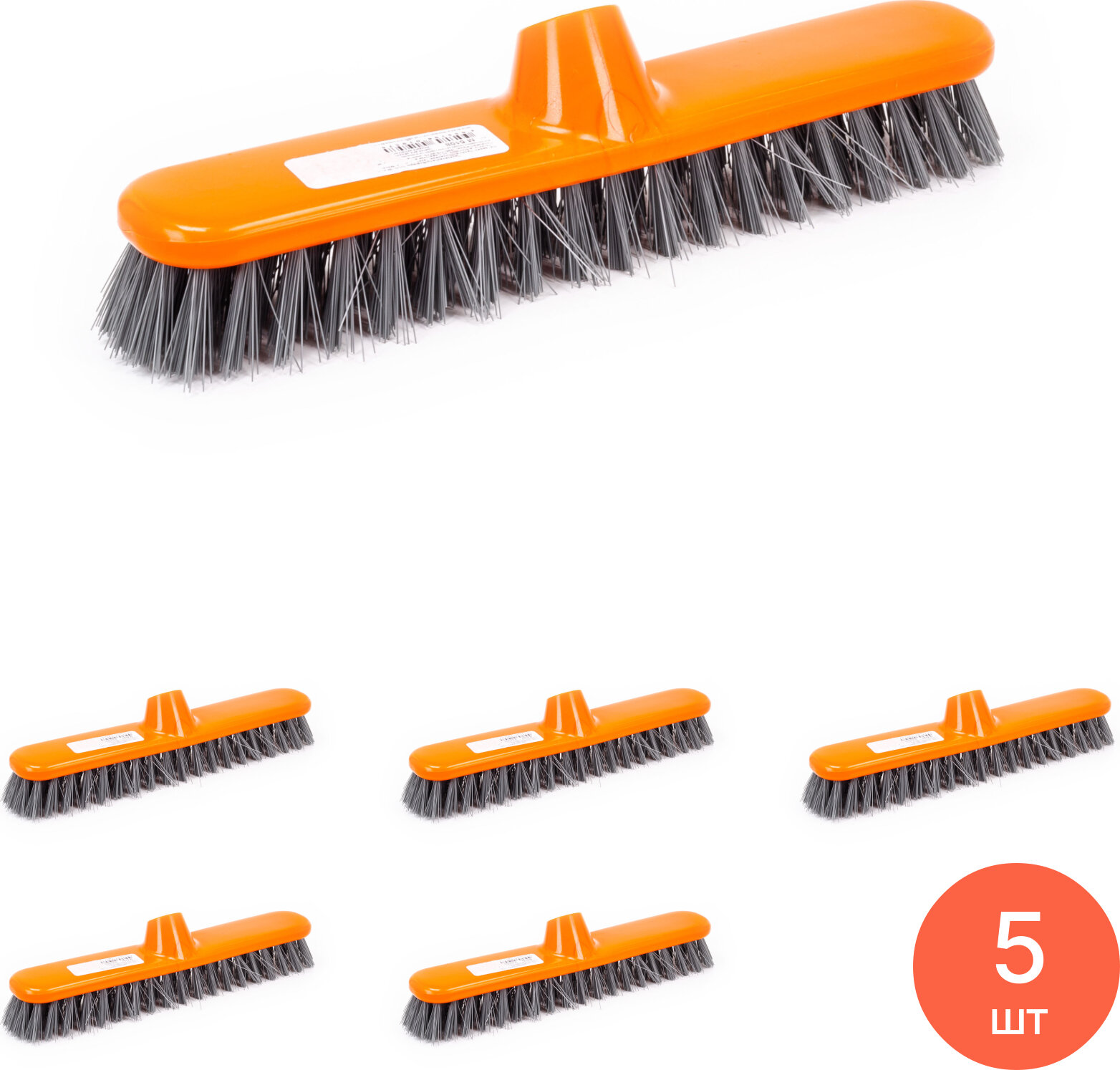 Щетка Idea Модерн для пола полипропилен оранжевый/серый 270х80х50мм (комплект из 5 шт)