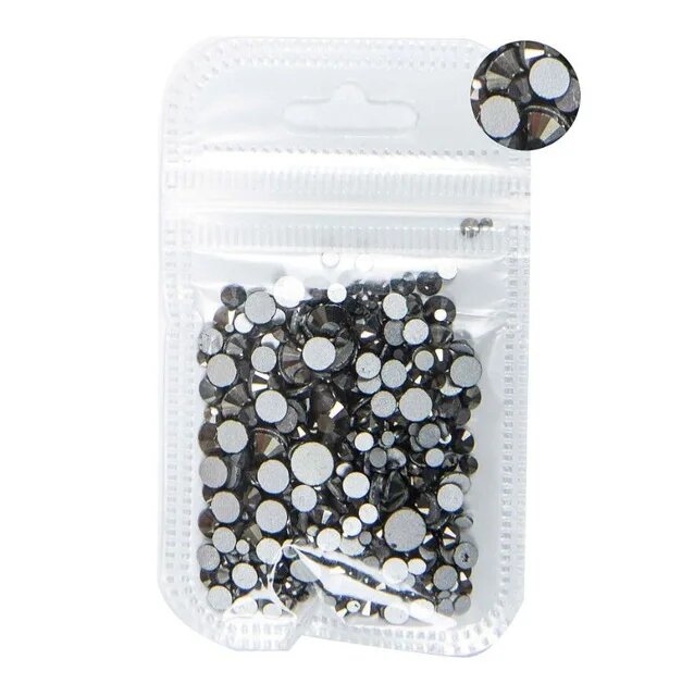 Стекло 3D кристаллы для ногтей Black Hematite ss3-ss30