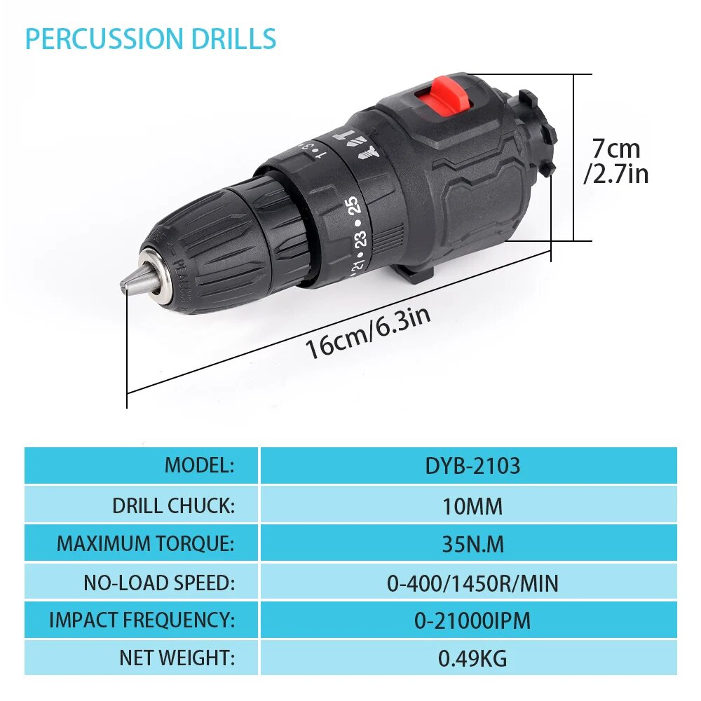 Аксессуар для дрели HKAFEI DYB-21BL бесщеточный 21В Impact drill