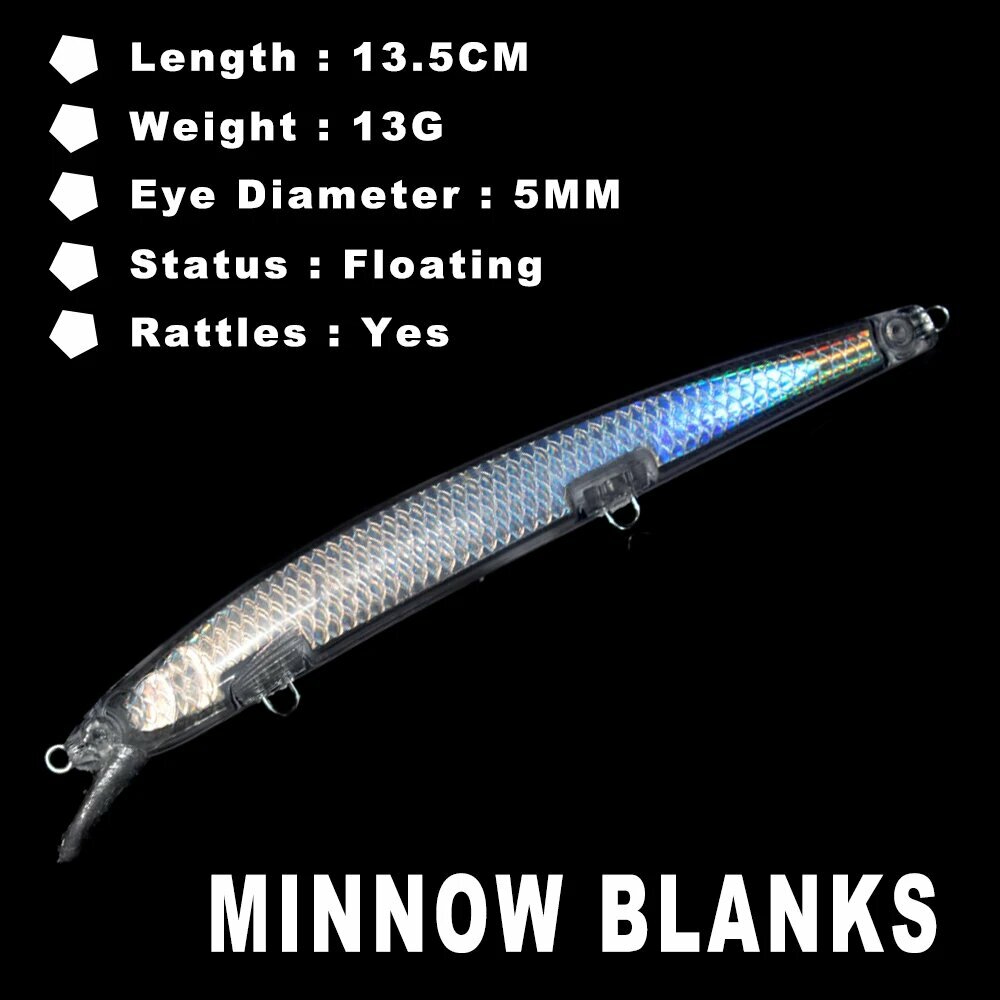 AYWFISH, 10 шт, неокрашенные джеркбейты JM23 BLANK- 10PCS
