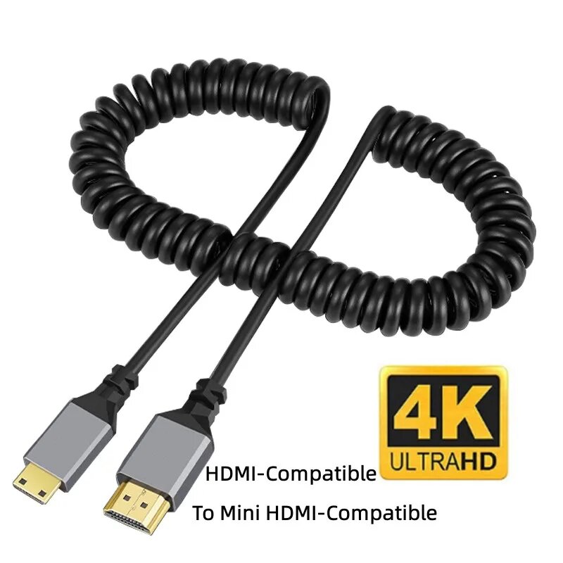 HDMI-совместимый гибкий кабель черный 0,5-2,4 м TO MINI HD