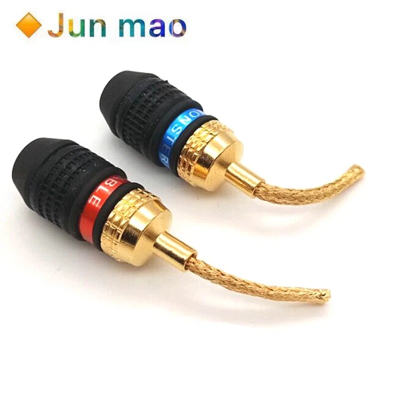 Банановые штекеры медные позолоченные Red and blue 1PCS