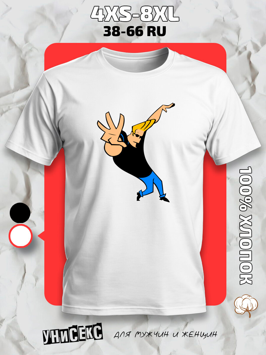 Футболка с принтом Джонни браво Johnny bravo