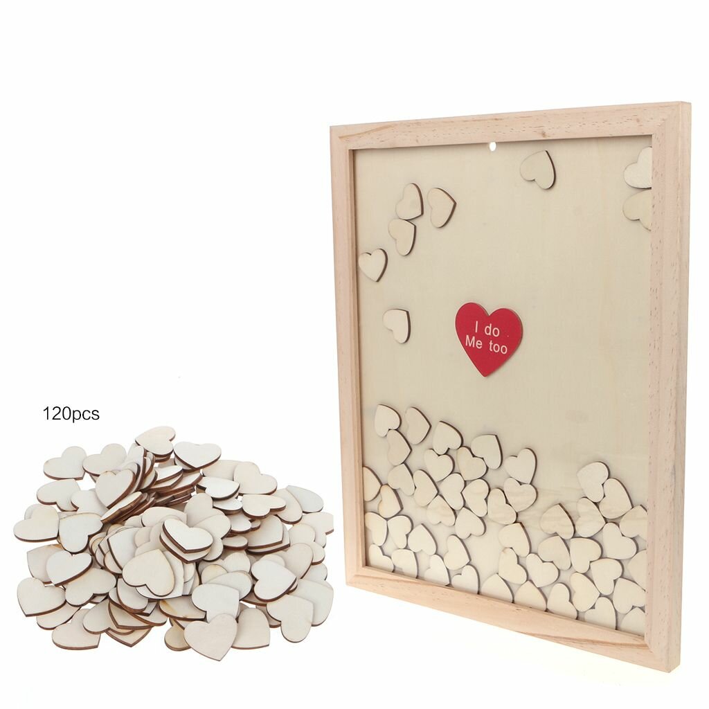 Деревянная рамка для фото (120 рамок в форме сердца)