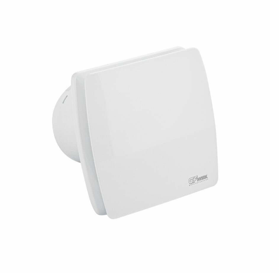 Вытяжной вентилятор, с обратным клапаном, с таймером и сенсорным датчиком движения, квадратный, закрытый, из АБС пластика, цвет белый.