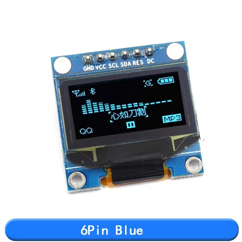 OLED Дисплей 0.96" 6Pin Blue IIC Serial