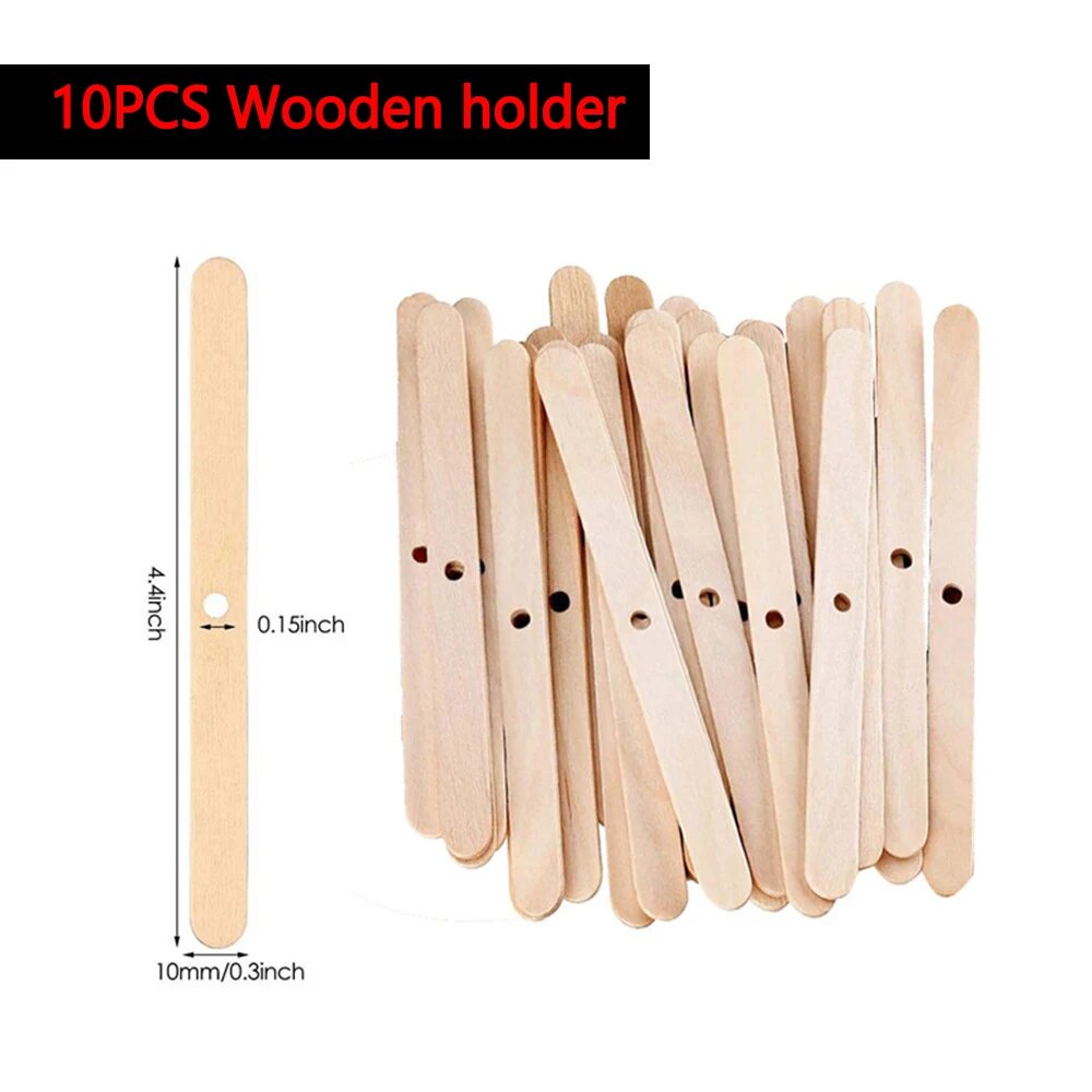 Деревянные фитили для свечей, 10PCS holder