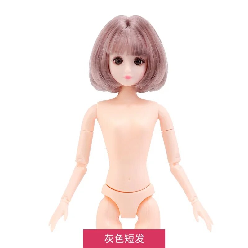 Кукла BJD 30 см, пластик, розовый, короткие серые волосы