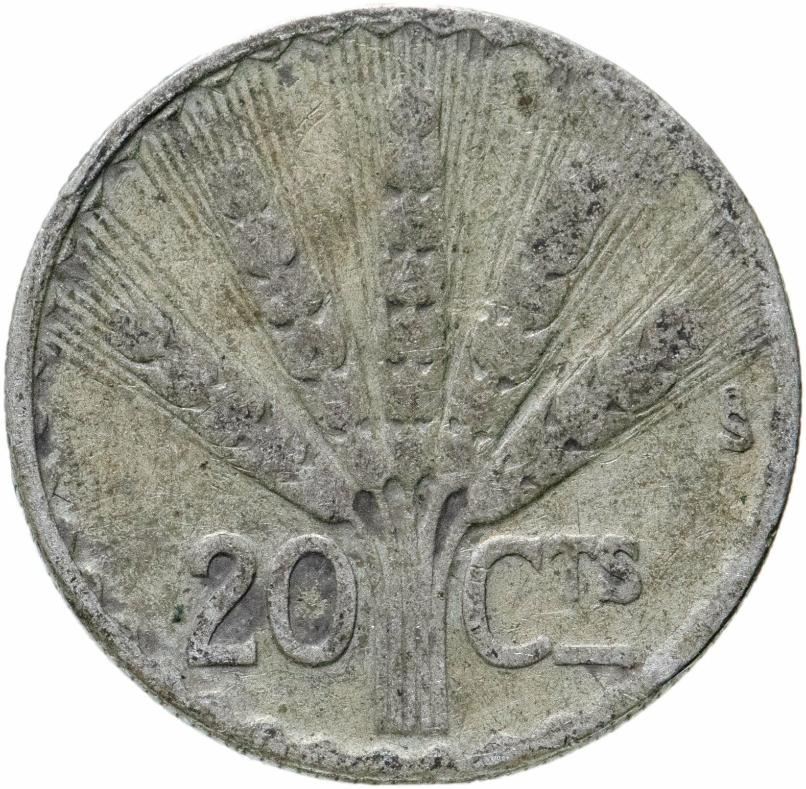 Уругвай 20 сентесимо centesimos 1942, Серебро 720, в сохранности F