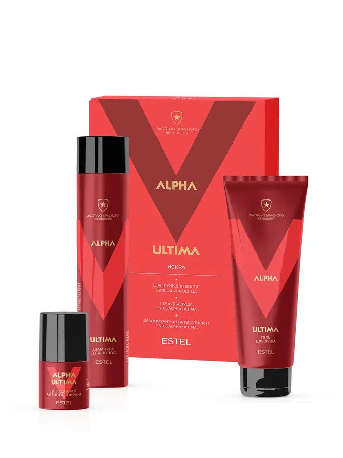 Подарочный набор ESTEL "Искра Alpha Ultima", шампунь, гель, дезодорант