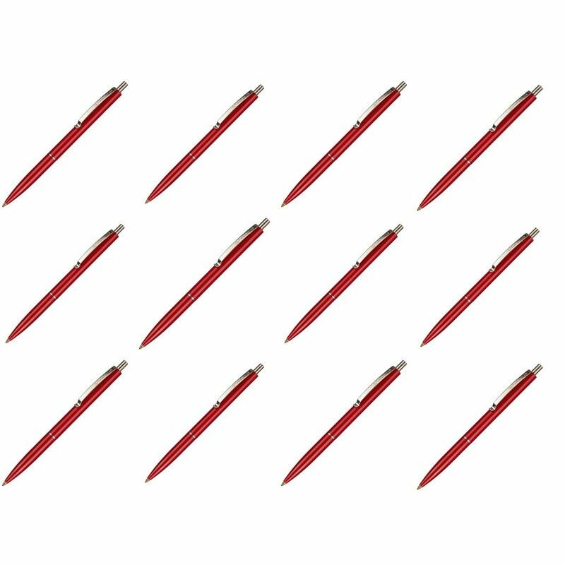 Schneider Ручка шариковая автоматическая, 0,5мм, корпус красный, стержень синий, 12 шт.