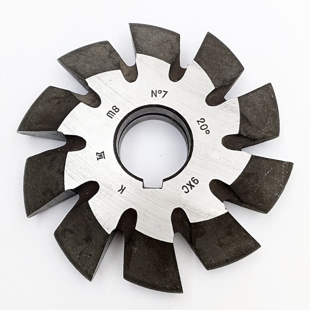 Фреза дисковая зуборезная модульная м8,0 №7 20° 9ХС ГОСТ 10996-64