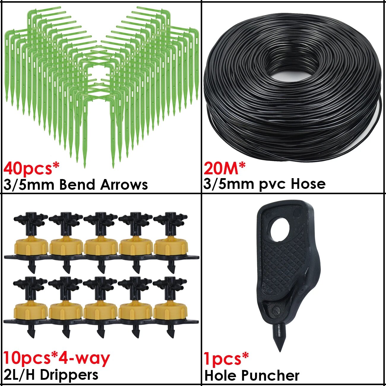 Комплект для капельного орошения KESLA 10/20 шт KSL01-553-2L-4WAY