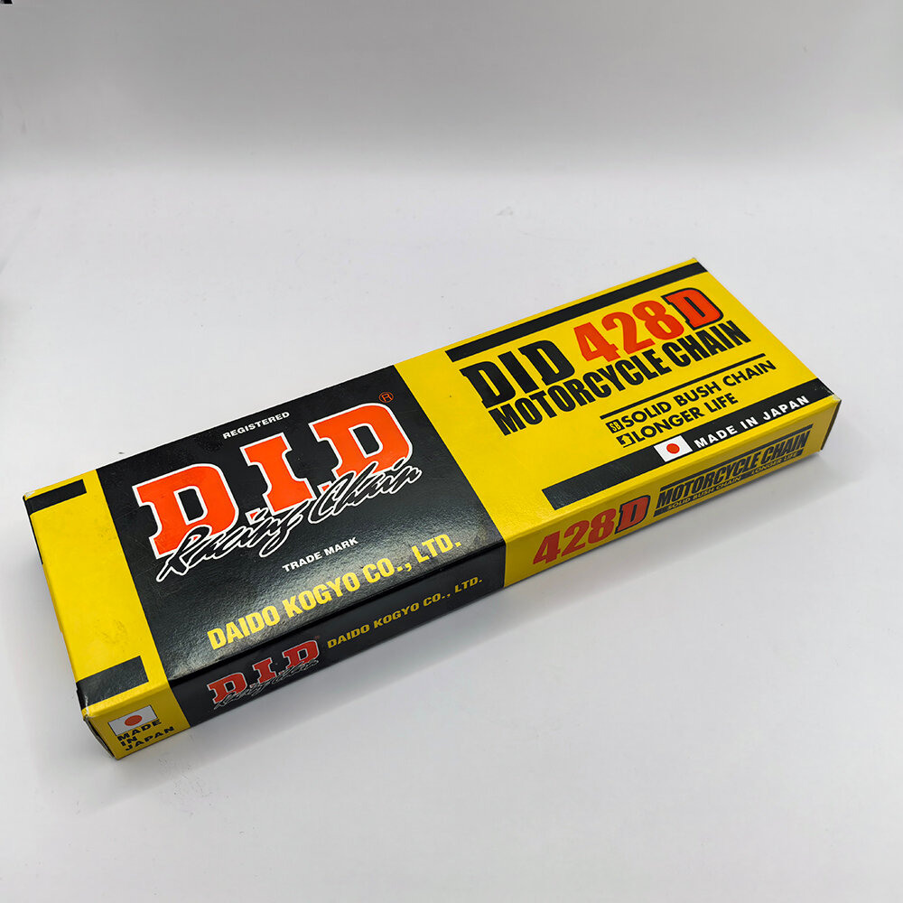 Цепь DID 428D-124, мотоцикл, с замком-защёлкой, Максимальный объём двигателя, куб. см 125