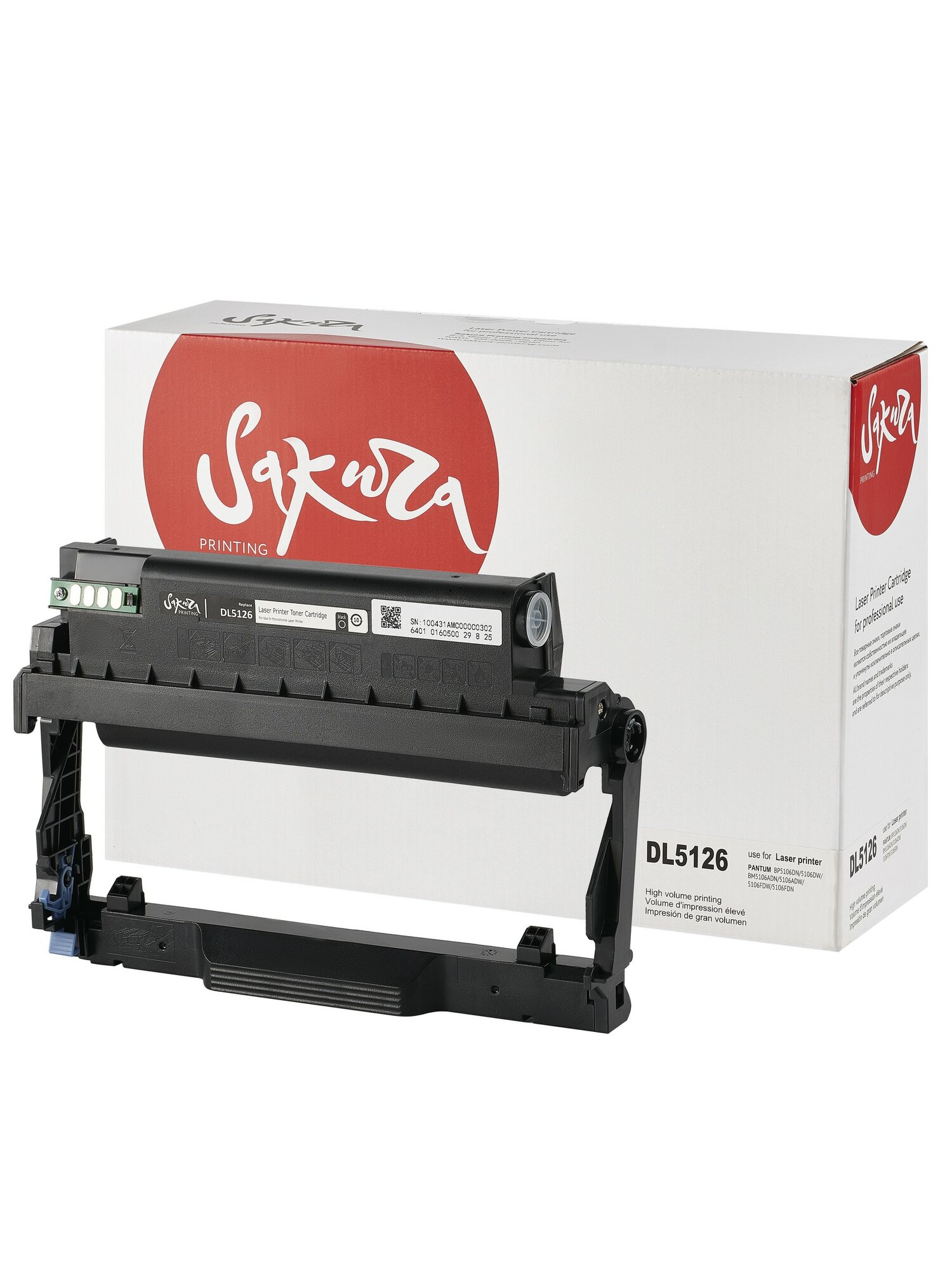 Фотобарабан Sakura DL-5126 для Pantum BP5106DN/BP5106DW/BM5106ADN/BM5106ADW/BM5106FDW, черный, 30000 к.