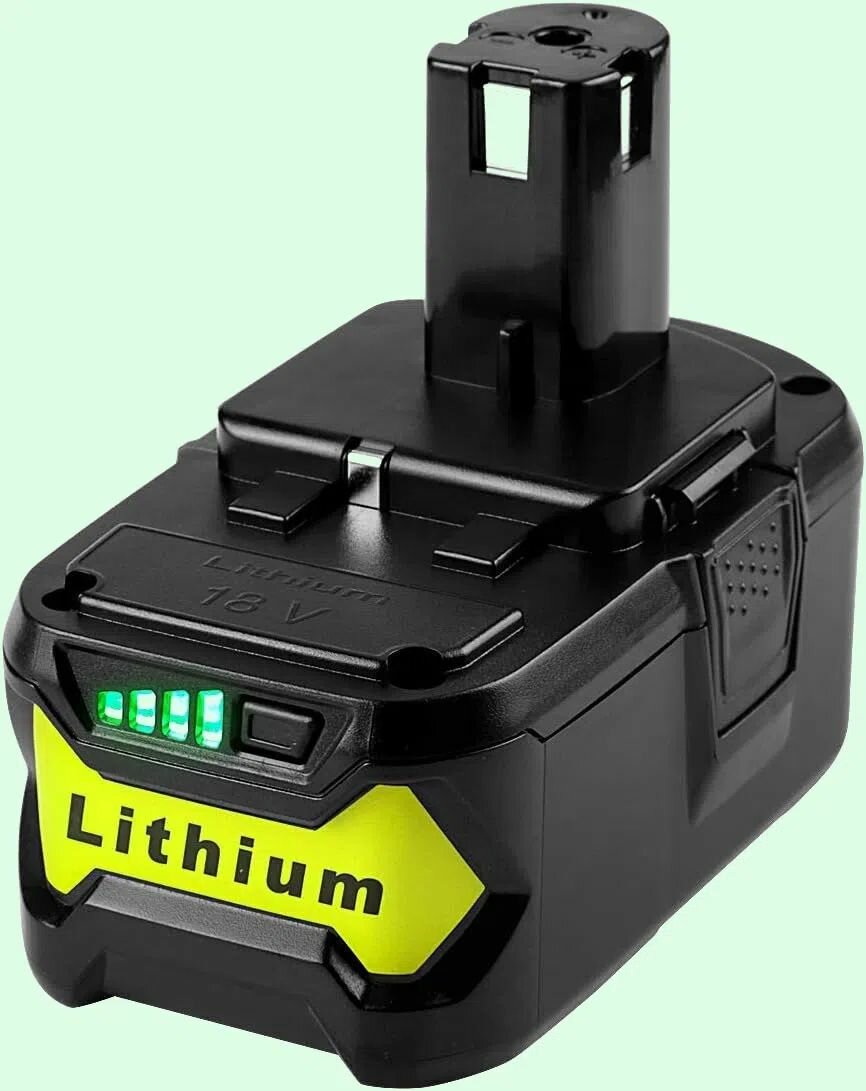 Высокая ёмкость и быстрая зарядка Аккумуляторная батарея Ryobi 18V для электроинструментов Совместимость с моделями P102-P109