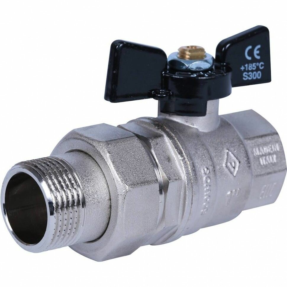 Кран шаровый с НГ 1' BUGATTI бабочка