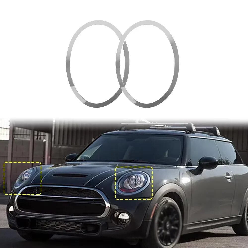 Для Mini Cooper F55 F56 F57 One S JCW 2014-2021 Передняя фара Задний задний фонарь Образовательная отделка Стайлинг Внешняя декоративная крышка Chrome Headlights