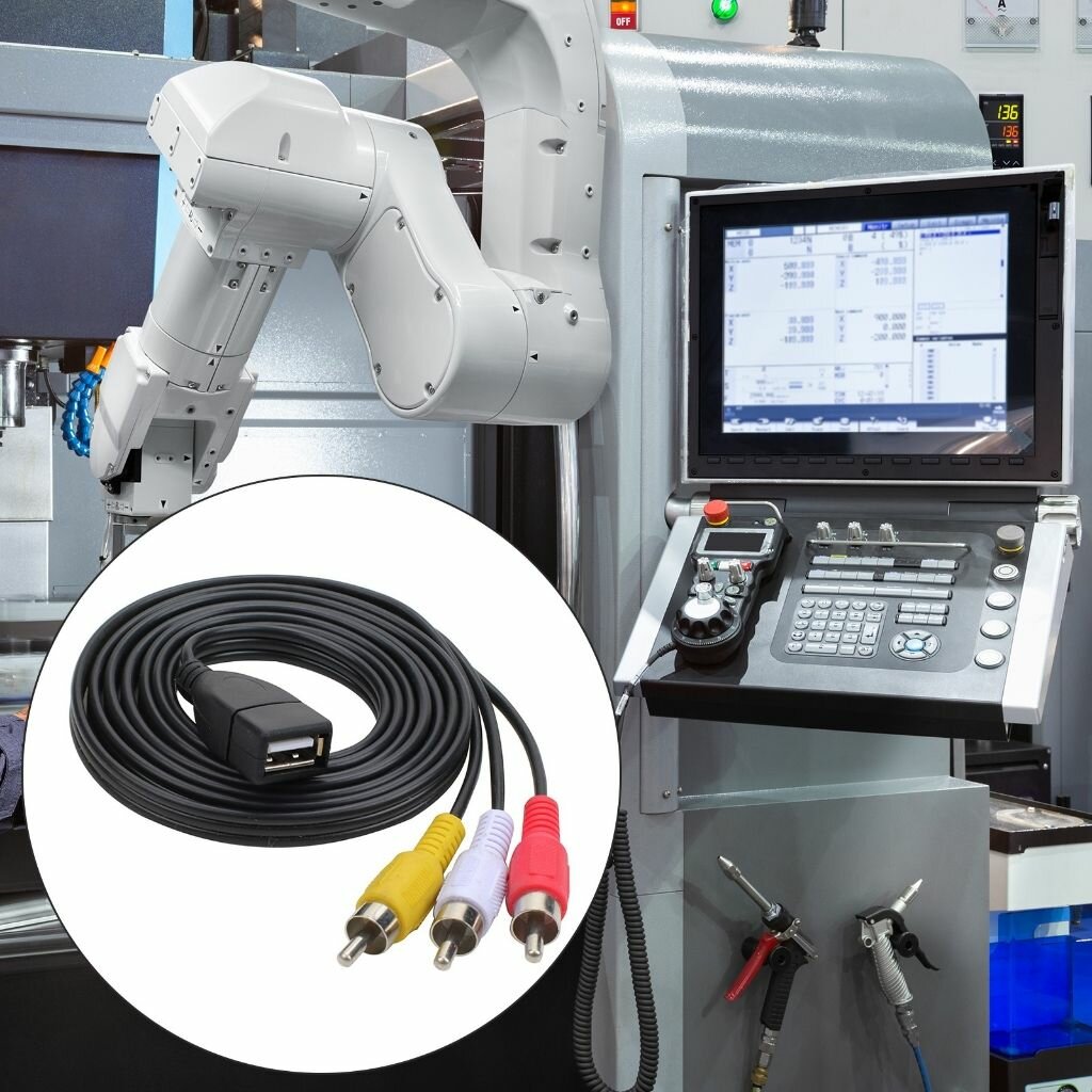 USB Female to 3RCA Male разветвитель звукового кабеля, 0.3m