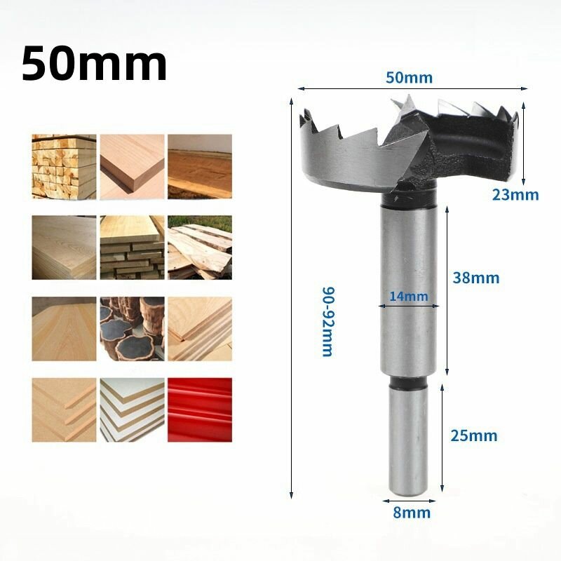 Сверло Форстнера 6 мм-60 мм, кольцевая пила по дереву, фреза, сверло для расточки шарниров, круглый хвостовик
