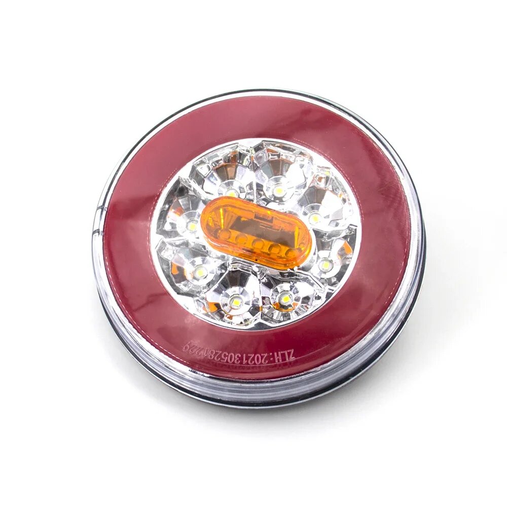 1/2/4 шт. круглый светодиодный 12 В 24 В задний фонарь для автомобиля, грузовика, прицепа, грузовика, задний фонарь, динамический сигнальный фонарь, задний фонарь заднего хода, стоп-сигналы 1pc