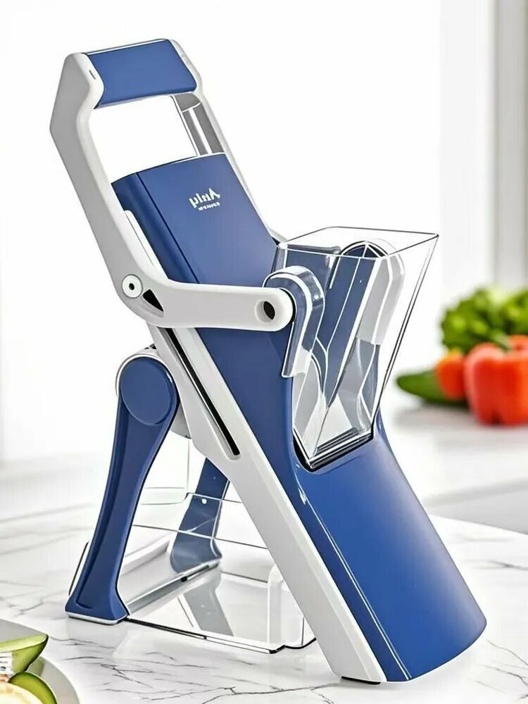 Слайсер "Шесть ножей", для овощей, темно-синий, для яблок, овощей, моркови, фруктов