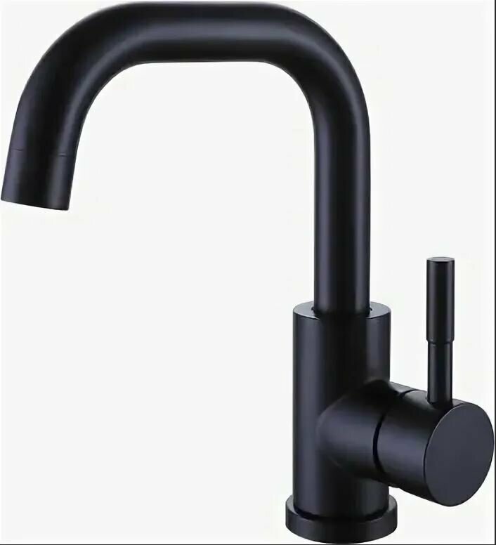 Смеситель для умывальника Ledeme с гайкой чёрный L1099B