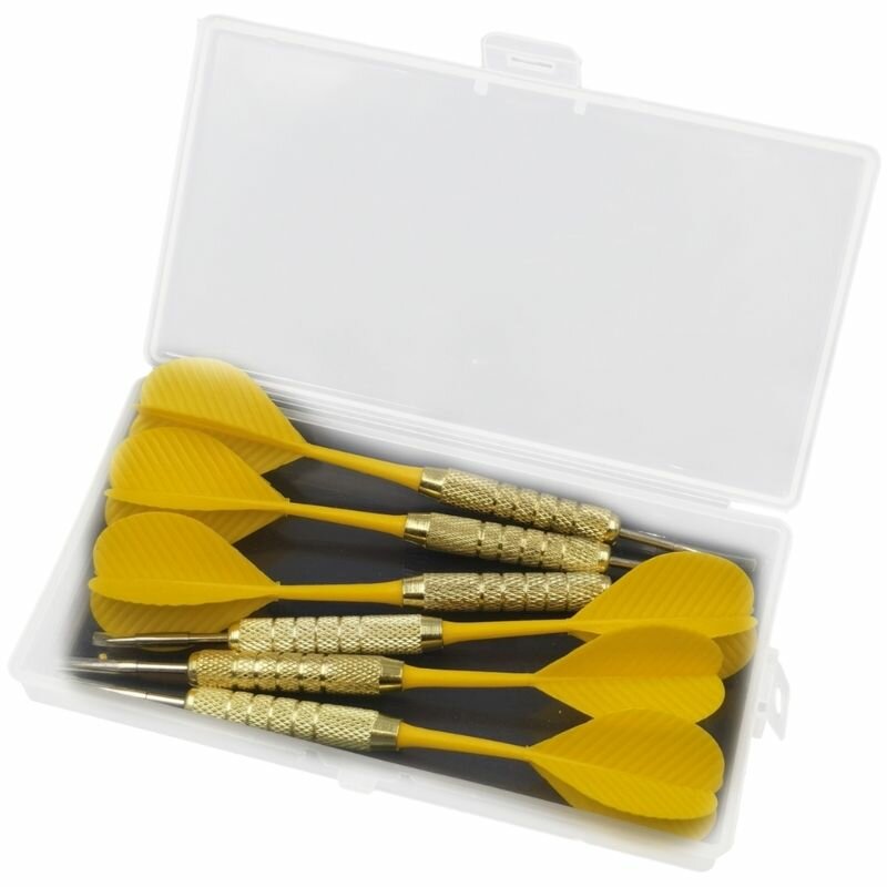 1 набор из 6 специальных дротиков для жестких мишеней метания дротиков-желтый