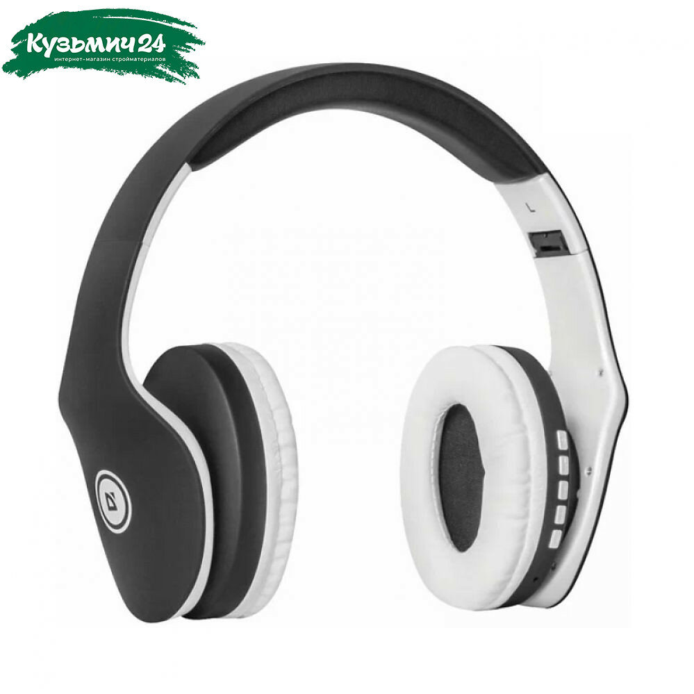 Наушники полноразмерные Defender B525 FreeMotion bluetooth 4.2 с микрофоном, черный белый, 1 шт.