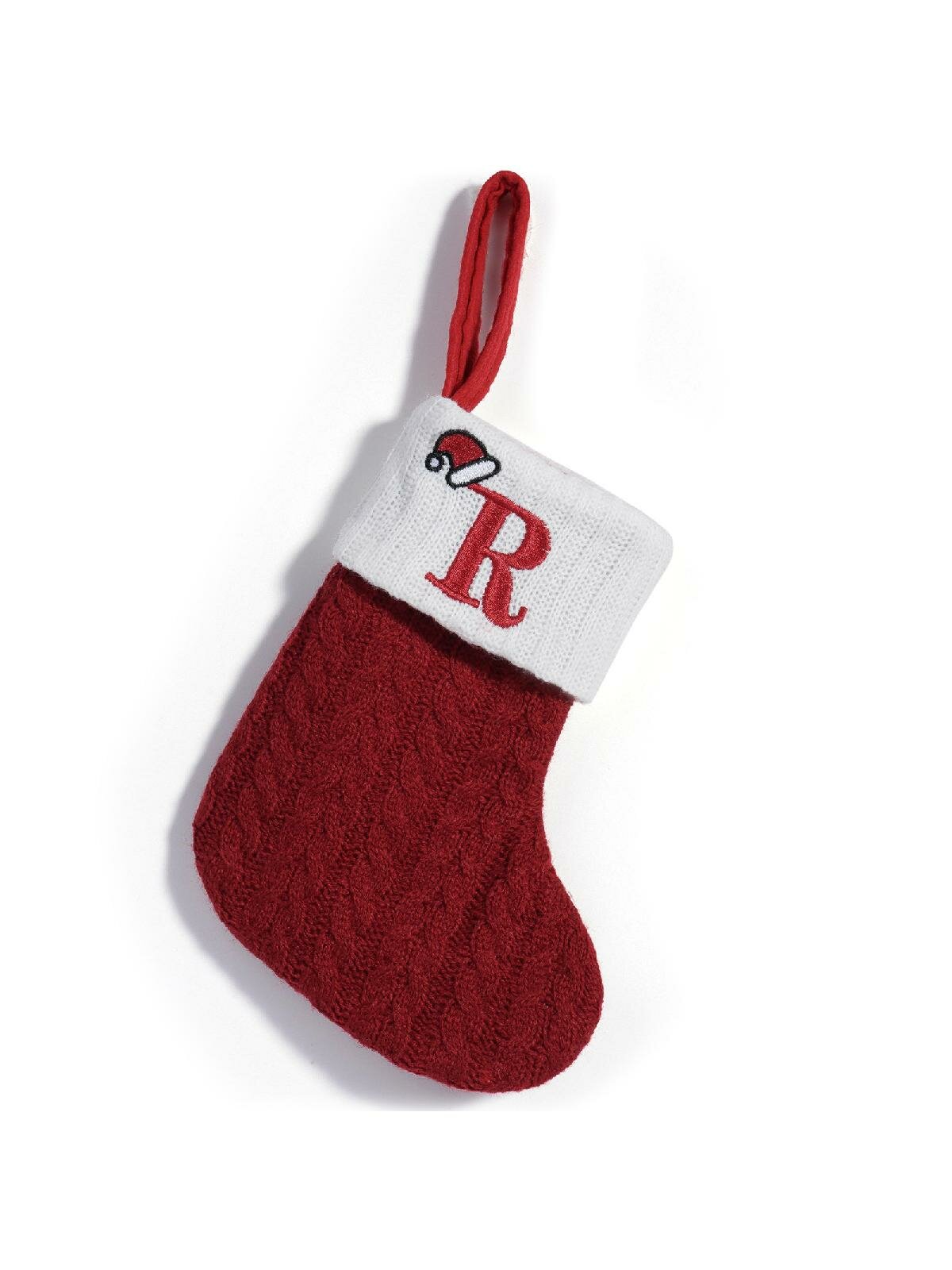 Индивидуальные вязаные чулки с рождественскими буквами для праздничного украшения дома и офиса