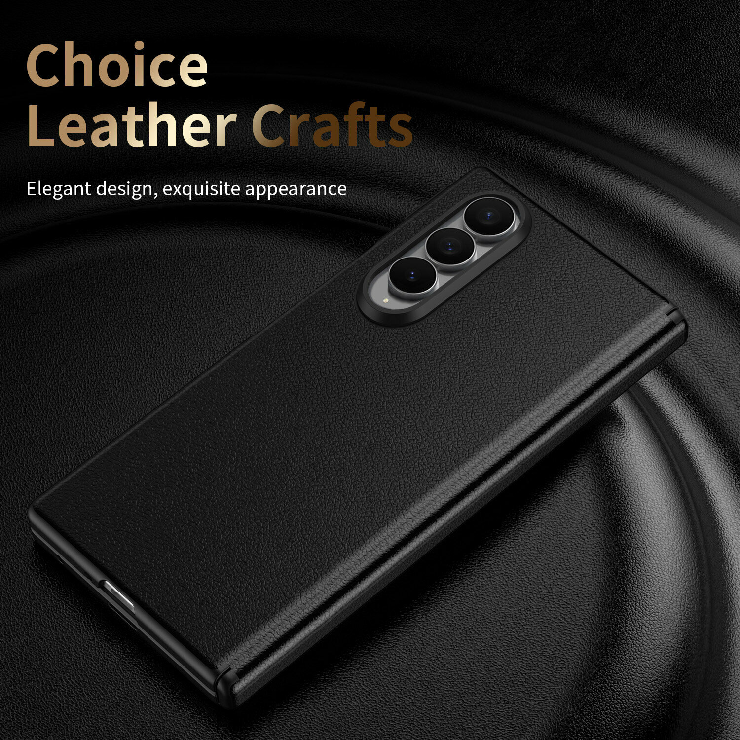 Чехол для Samsung Galaxy Z Fold4 / Samsung Z Fold 4 / Самсунг Галакси З Фолд 4 Высококачественная кожа интеллектуальная защитная оболочка, защитное стекло, soft touch, книжка, натуральная кожа, стекло