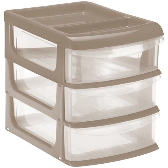 Универсальный бокс мини Idea (3 секции) М 2769 капучино