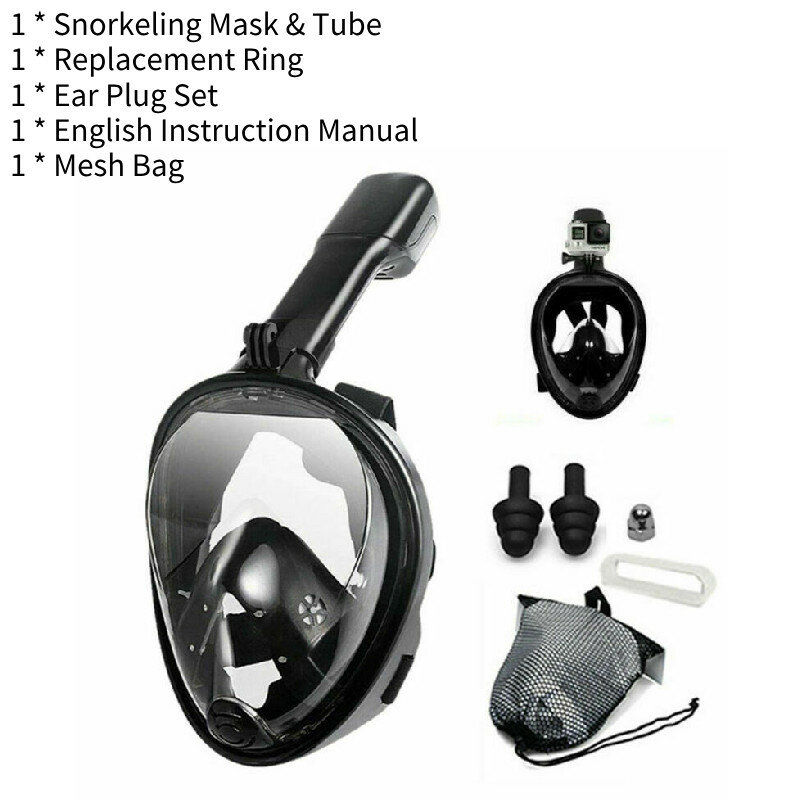 Маска для плавания с полным лицом бренд неизвестен модель с комфортной посадкой для детей и взрослых с антизапотевающим эффектом