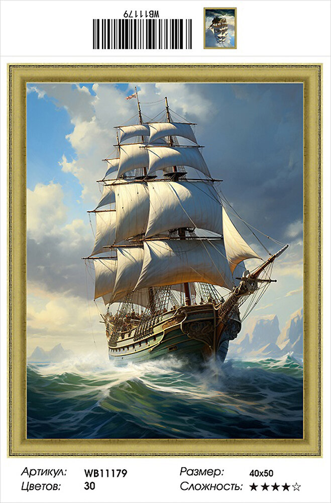 Алмазная мозаика Painting Diamond WB11179, холст на подрамнике, круглые стразы, 40x50 см