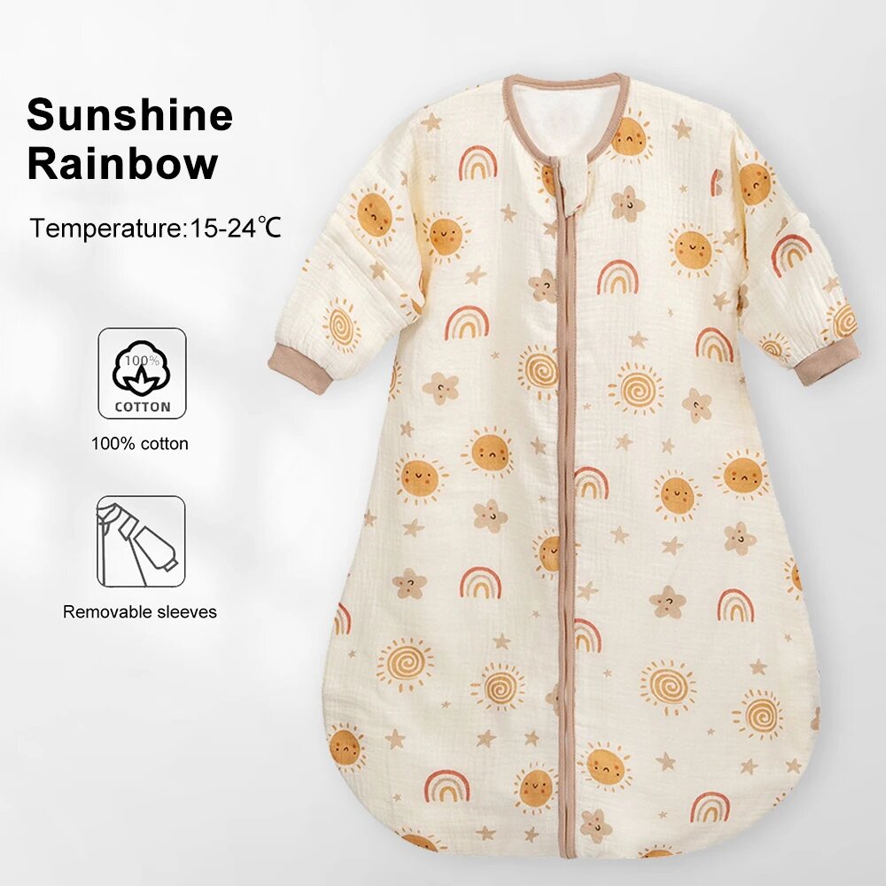 Спальный мешок для малыша M(78cm) Sunshine Rain, хлопковый, съемные рукава