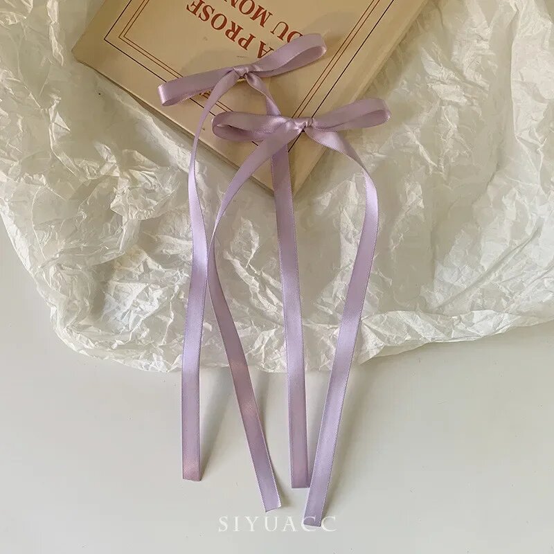 Двойные плетеные банты для волос Сиреневый, Purple 2pcs