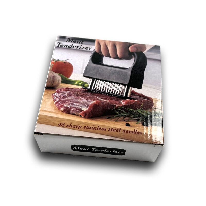 Тендерайзер для мяса из нержавеющей стали Amazon, 48-игольный тендерайзер для мяса, инструмент для прокалывания мяса в домашней кухне, пресс для отверстий в свином и говяжьем стейке, игла для тендерайзера
